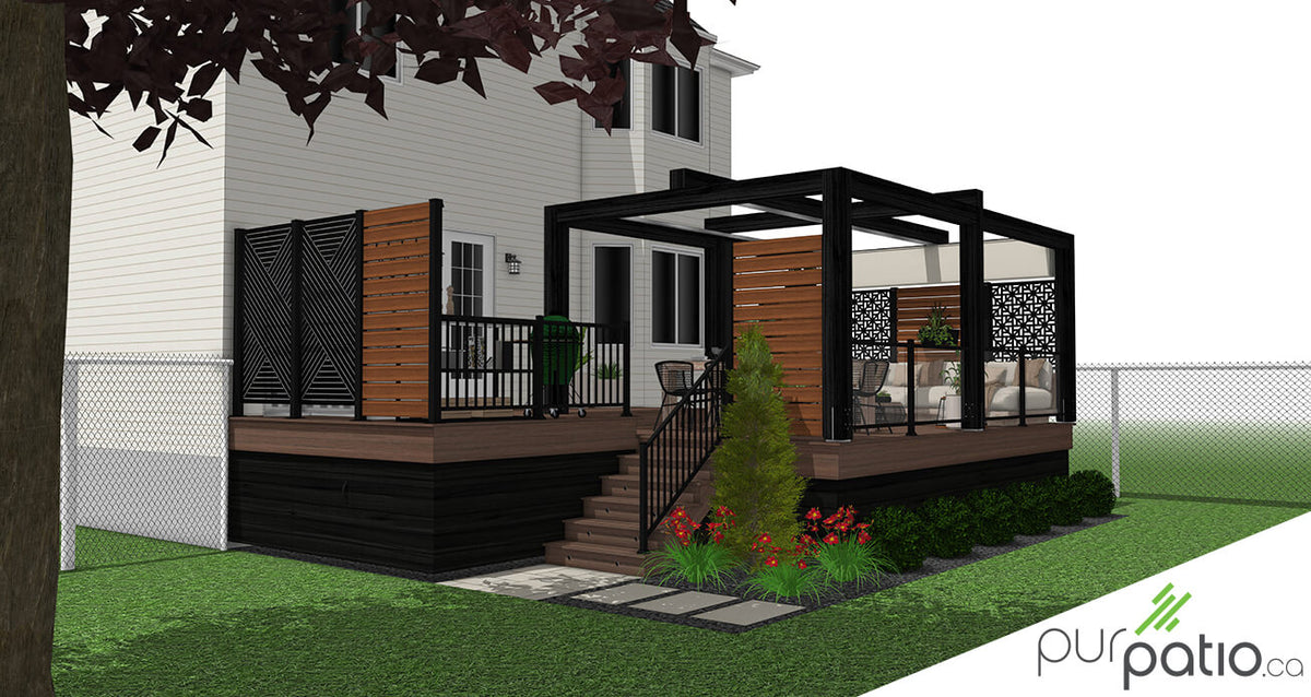 Patio Azek Vintage avec pergola Laval | PurPatio.ca