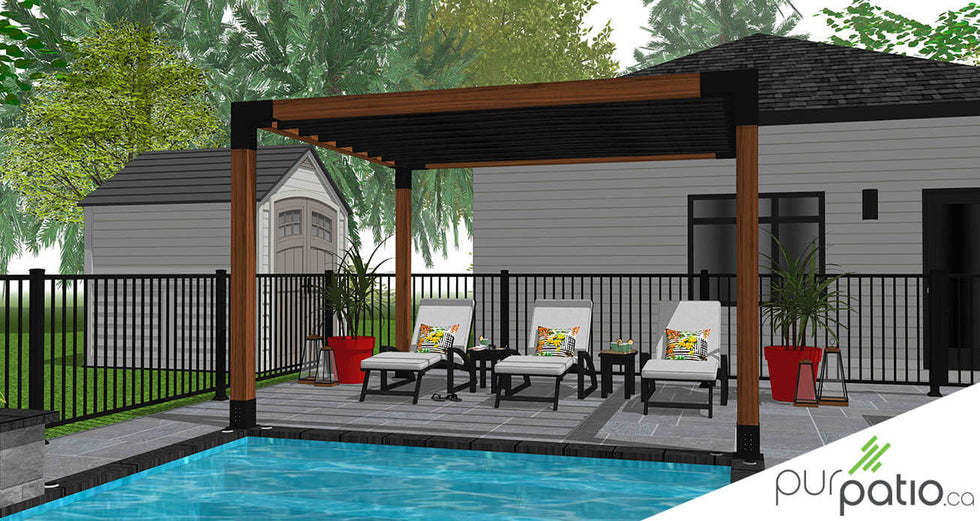 Gazebo en pin avec cuisine exterieure – PurPatio.ca