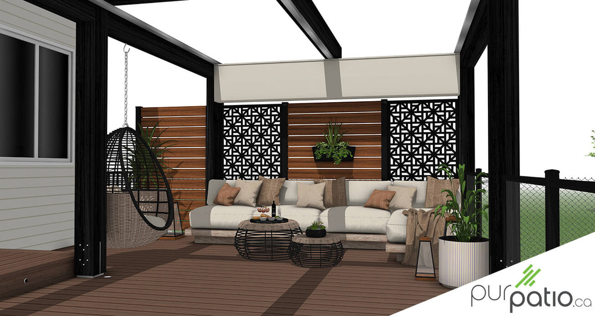 Patio Azek Vintage avec pergola Laval – PurPatio.ca